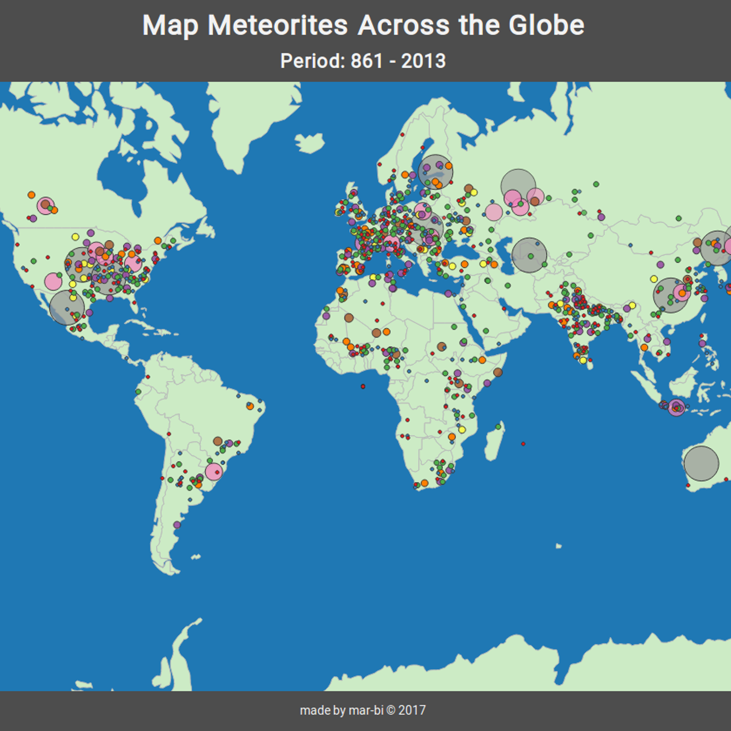 FCC: D3 Map of Meteorites Landings